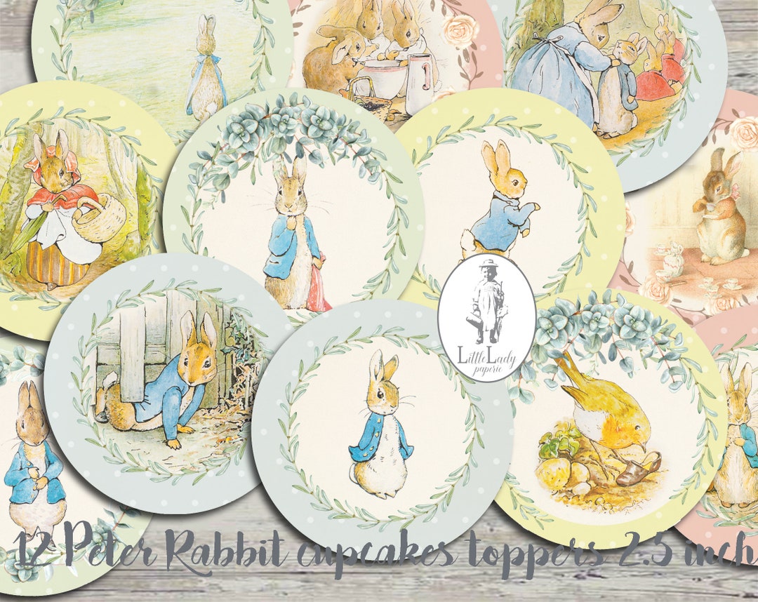 Peter Rabbit Easter Cupcake Topper Easter Junk Journal Party Cupcake ...