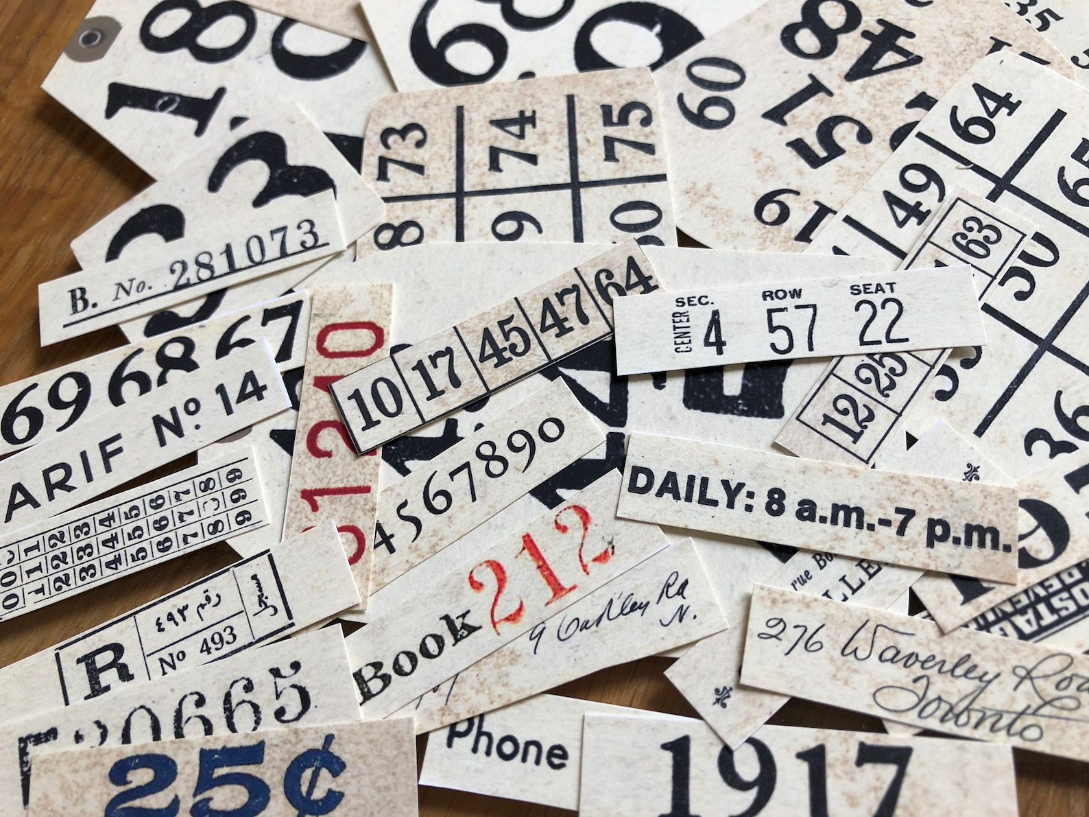 Numbers Labels Printable Number Tags Digital Numbers Mini Labels Junk ...