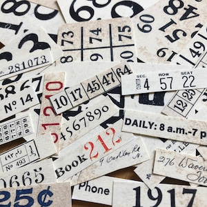 Vintage Number Labels Printable, Collage Ephemera (digital Download) - Etsy