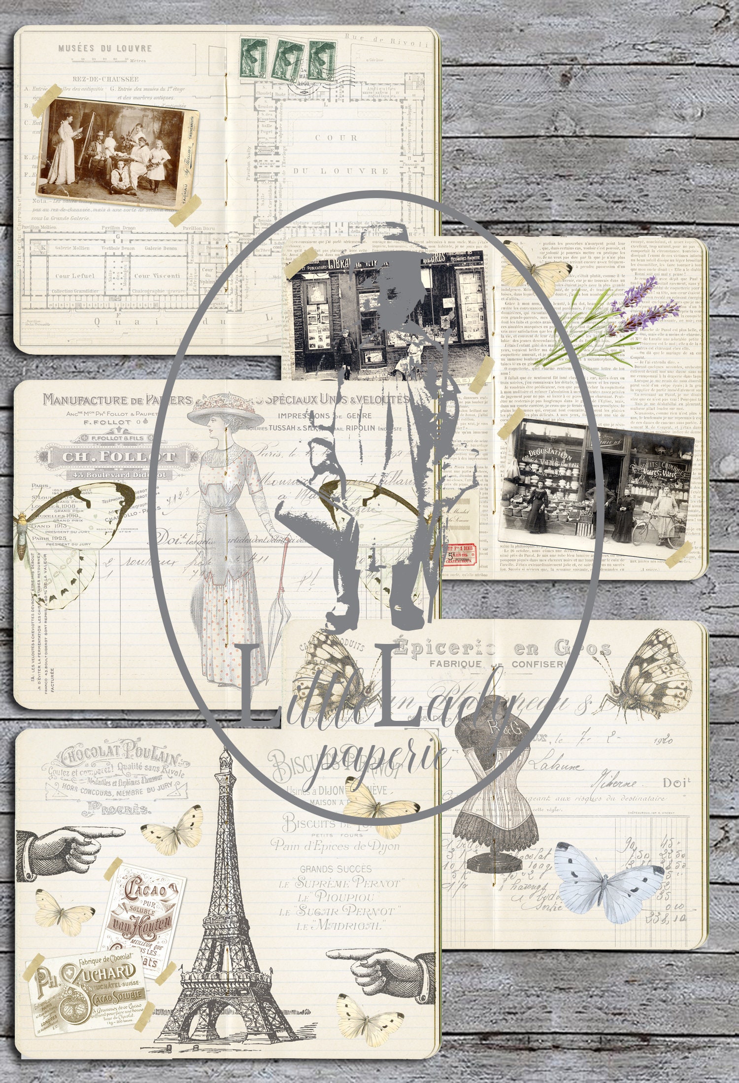 French Journal Pages French Steampunk Collage Sheet - Etsy
