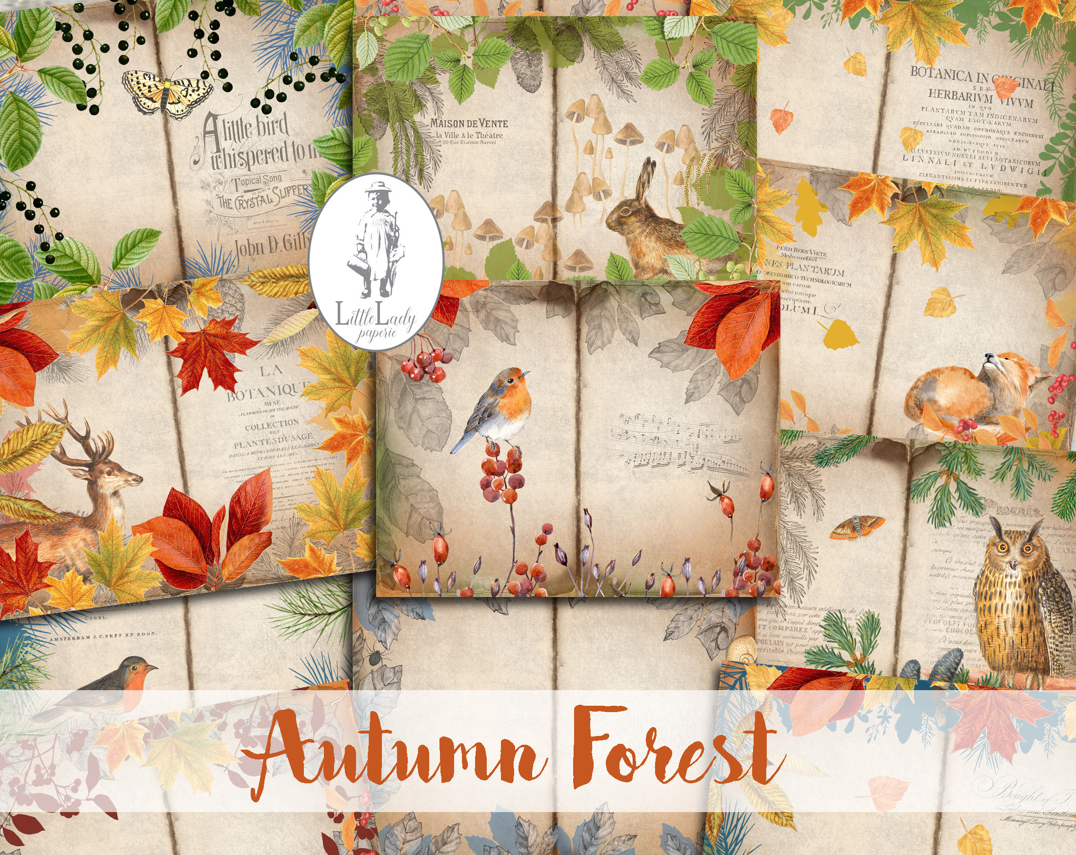 Autumn Junk Journal Forest Kit Fall Junk Journal Digital Autumn Collage ...