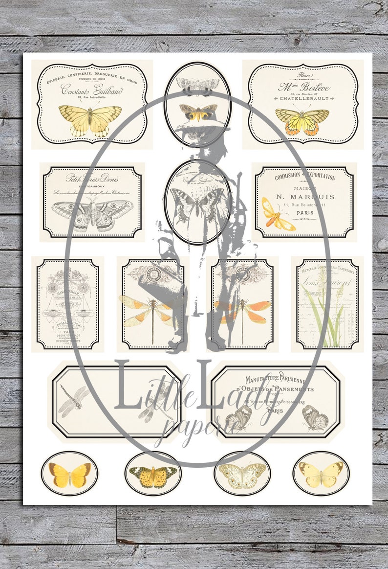 Digital Labels Digital Butterfly Junk Journal Label Journal - Etsy