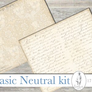Basic Neutral Junk Journal Digital Kit Basic Pages Printable Kit ...