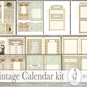 Junk Journal Digital Calendar Kit Junk Journal Set Basic Pages Calendar ...
