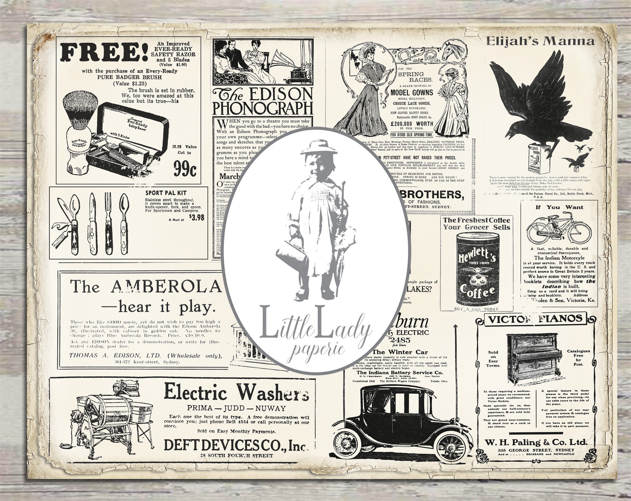 Journal Pages Advertisement Digital Collage Sheet Advertisement ...