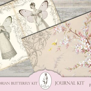 Victorian Butterfly Journal Kit Digital Victorian Butterfly Ballerina ...