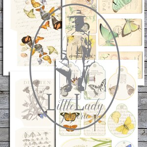Butterfly Junk Journal Kit Butterfly Dragonfly Pages Scrapbooking ...