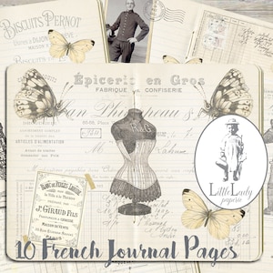 French Journal Pages French Steampunk Collage Sheet Scrapbooking Paris ...