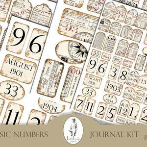 Basic Numbers Digital Labels Digital Junk Journal Numbers Printable ...