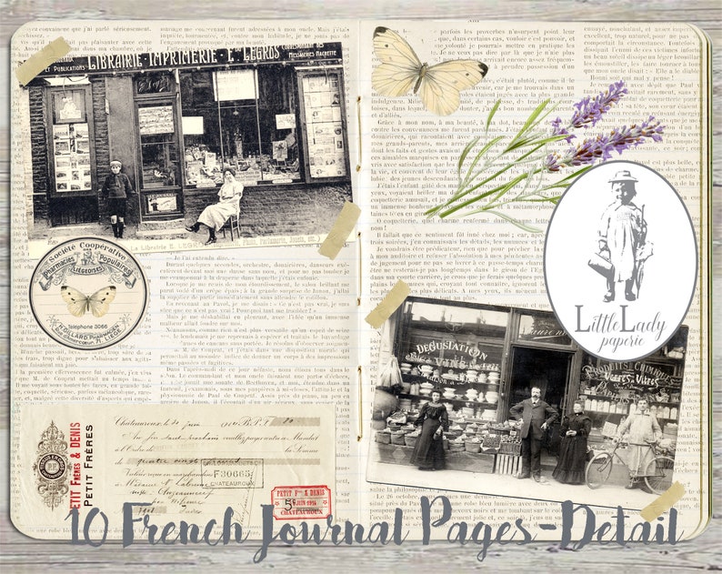 French Journal Pages French Steampunk Collage Sheet | Etsy