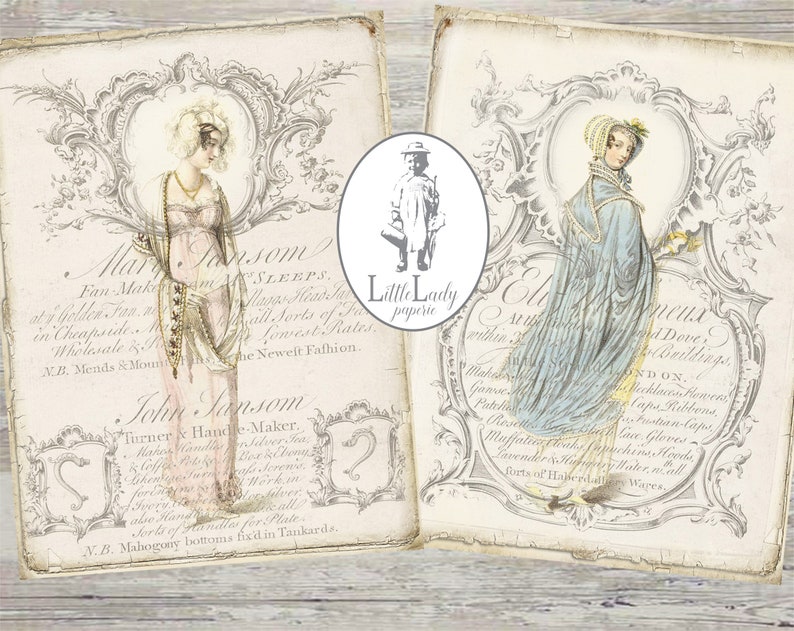 Victorian Lady Jane Austen Digital Journal Cards Victorian | Etsy