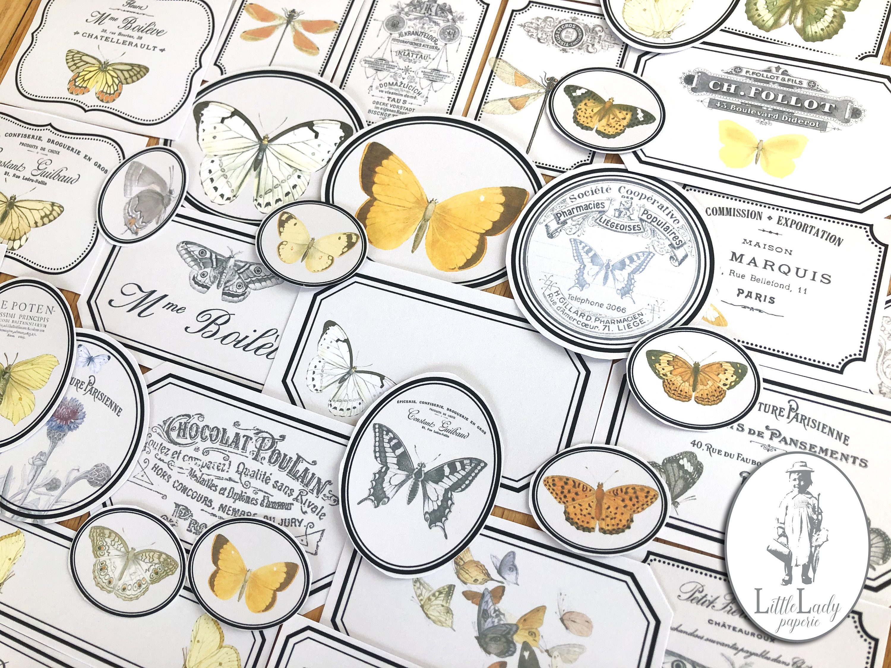 Digital Labels Digital Butterfly Junk Journal Label Journal - Etsy