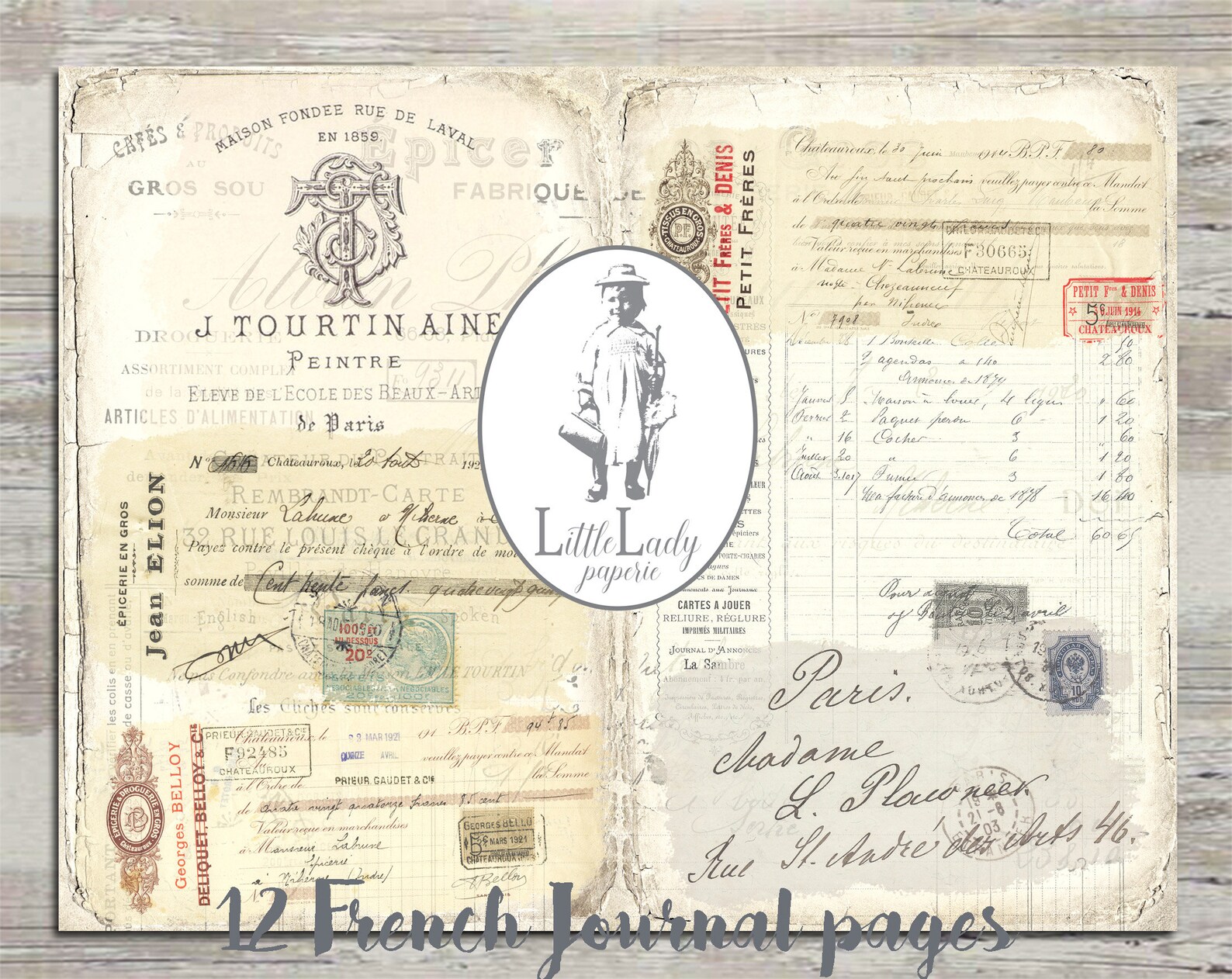 French Journal Pages Ephemera Paris Digital Journal Pages Journal Paper ...