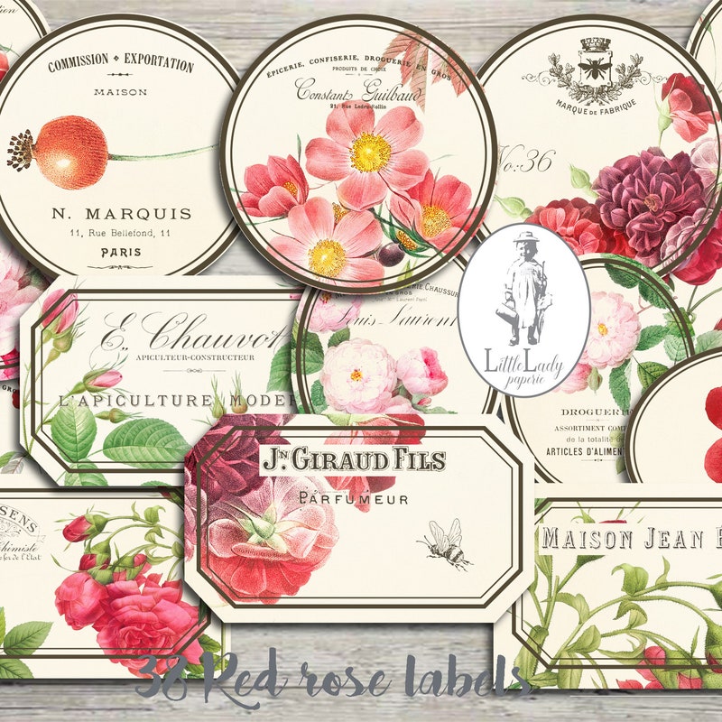 Rose Label - Etsy