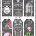 Bees Journaling Ephemera Bee Gift Tags Roses Chalkboard Digital ...