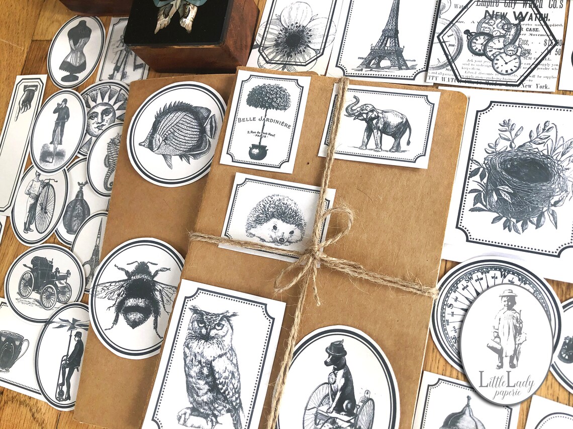 Digital Labels Junk Journal Digital Labels Steampunk Ephemera - Etsy