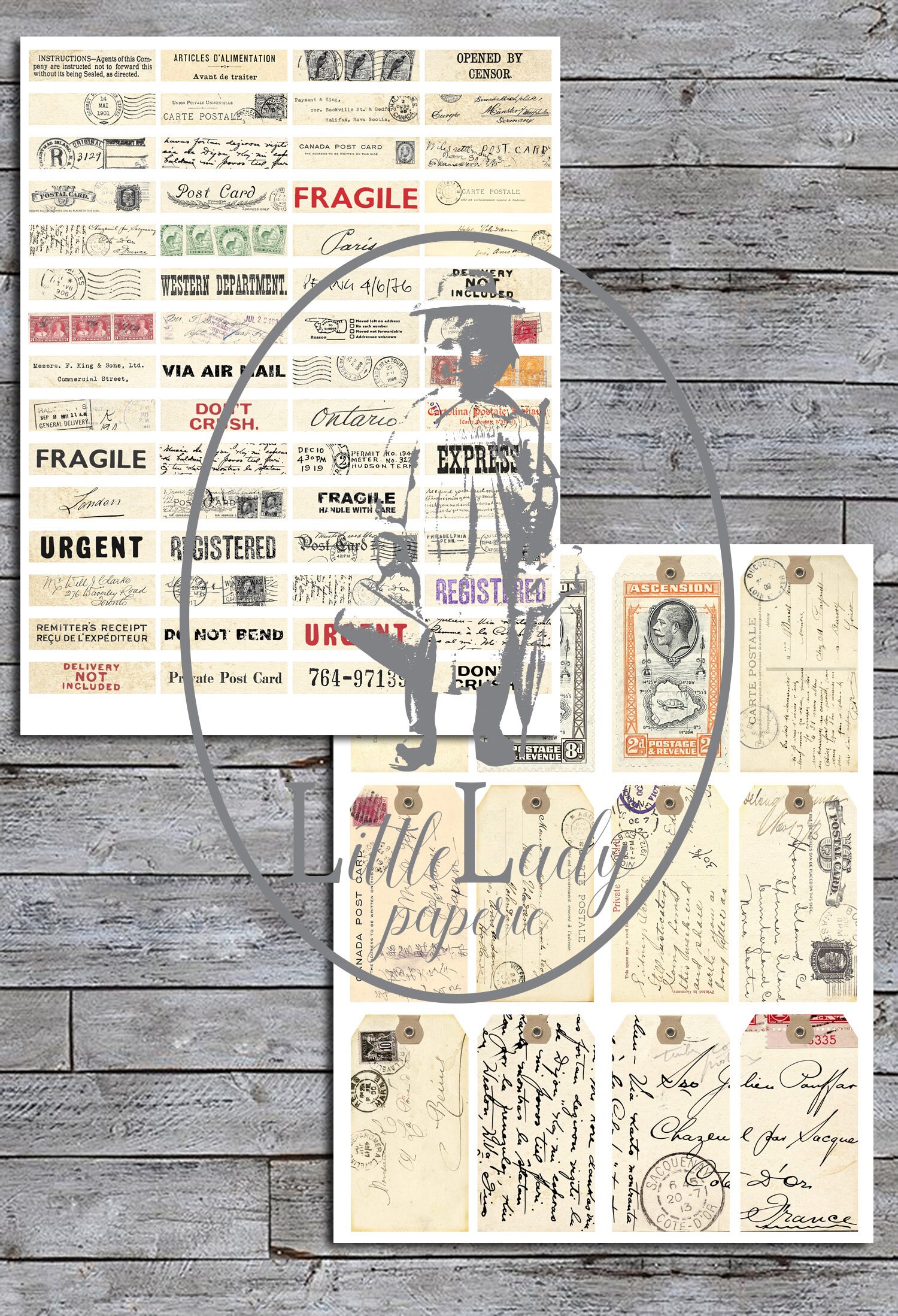 Postal Labels Printable Postal Tags Digital Mini Labels - Etsy