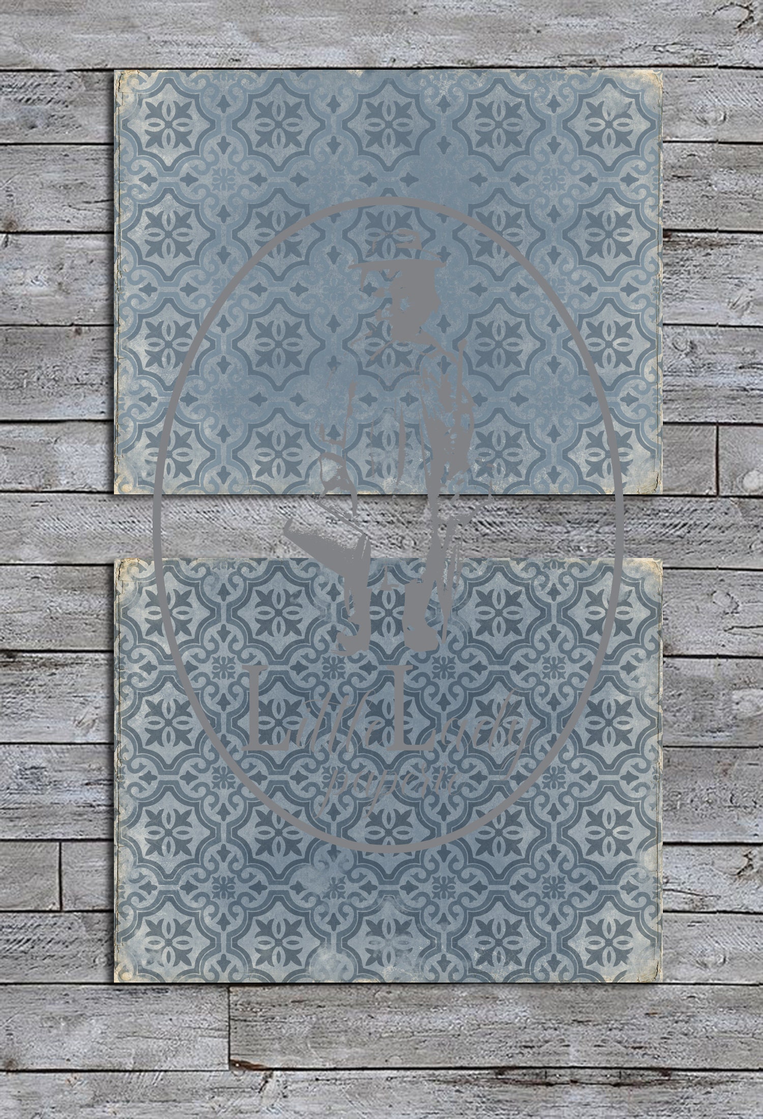 Blue Patten Junk Journal Digital Blue Journal Pages Printable Blue ...
