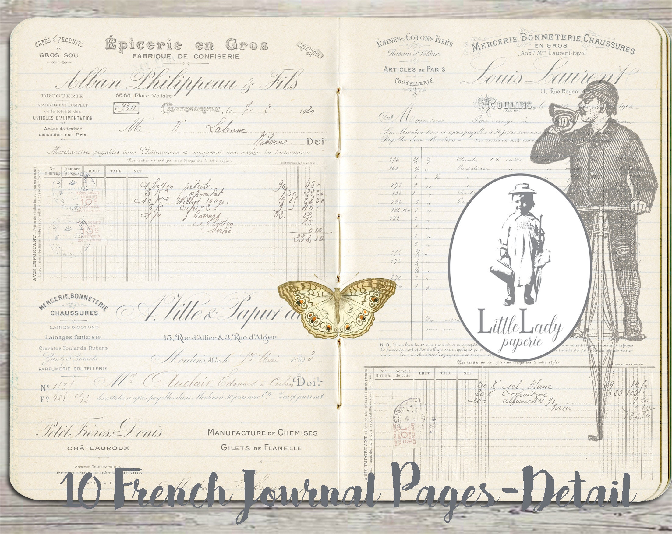 French Journal Pages French Steampunk Collage Sheet Scrapbooking Paris ...