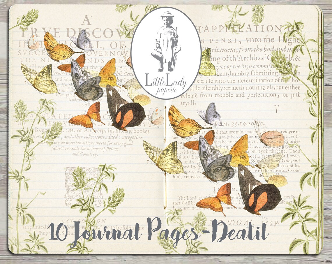 Butterfly Journal Pages Printable Scrapbooking Junk Journal | Etsy