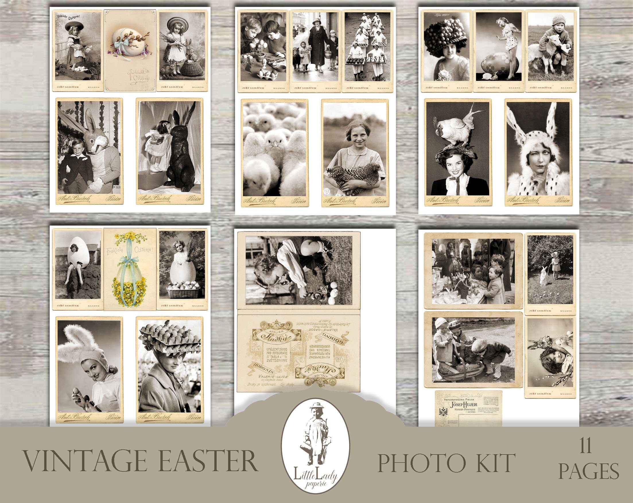 Vintage Easter Photo Ephemera, Junk Journal Kit (digital Download) - Etsy
