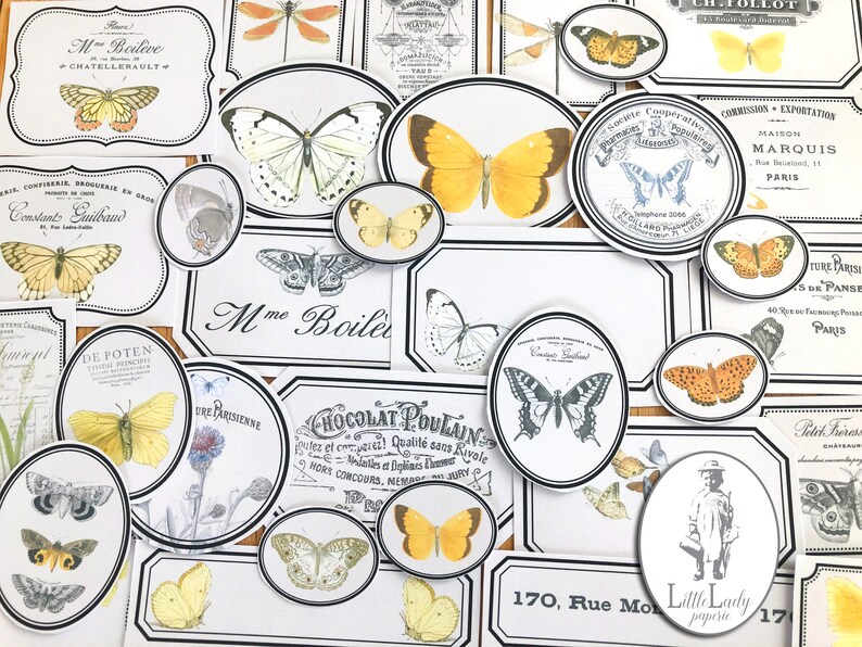 Digital Labels Digital Butterfly Junk Journal Label Journal - Etsy
