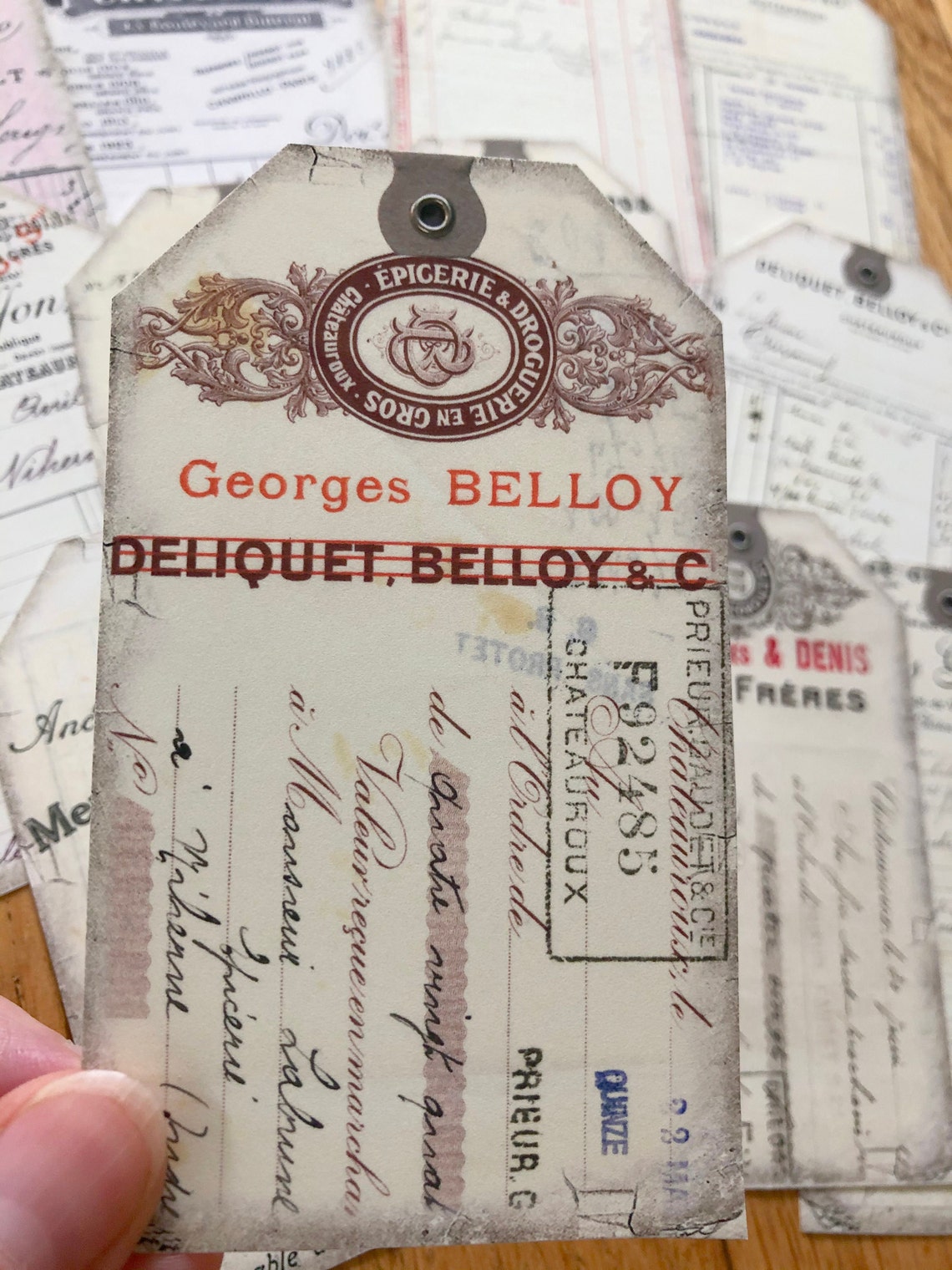 French Vintage Gift Tags Printable Receipt Tag Digital Junk - Etsy