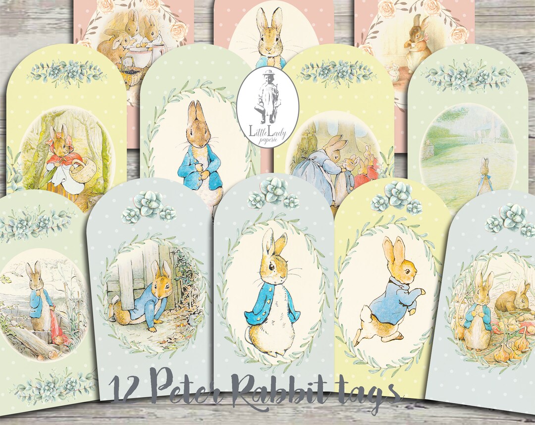 Peter Rabbit Easter Tag Junk Journal Digital Peter Rabbit Easter Gift ...