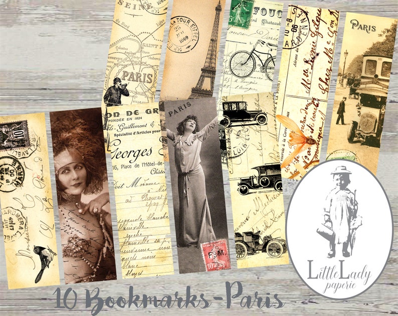 Vintage Paris Bookmarks, French Ephemera (digital Download) - Etsy