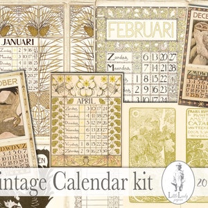 Junk Journal Digital Calendar Kit Junk Journal Set Basic Pages Calendar ...