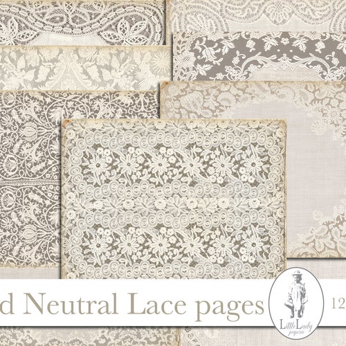Lace Junk Journal Kit printable JPG Pages With Ephemera - Etsy
