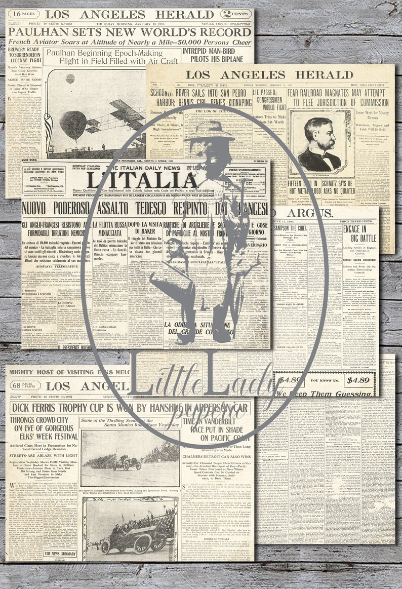 Newspaper Journal Pages, Vintage Ephemera (digital Download) - Etsy