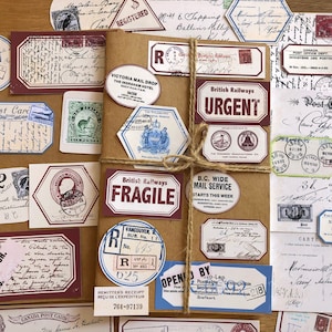 Digital Postal Labels Post Labels Digital Junk Journal Post Tags ...