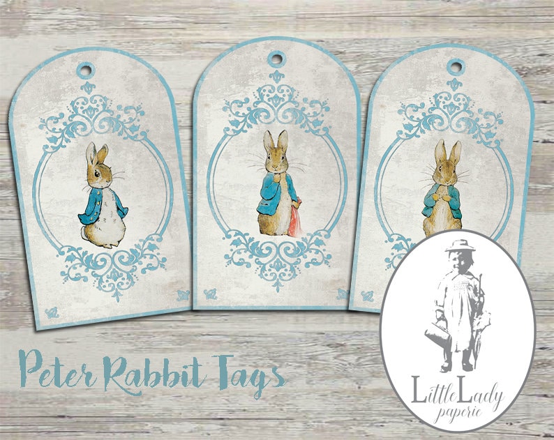 Vintage Peter Rabbit Gift Tags Labels Printable Tags Paper - Etsy