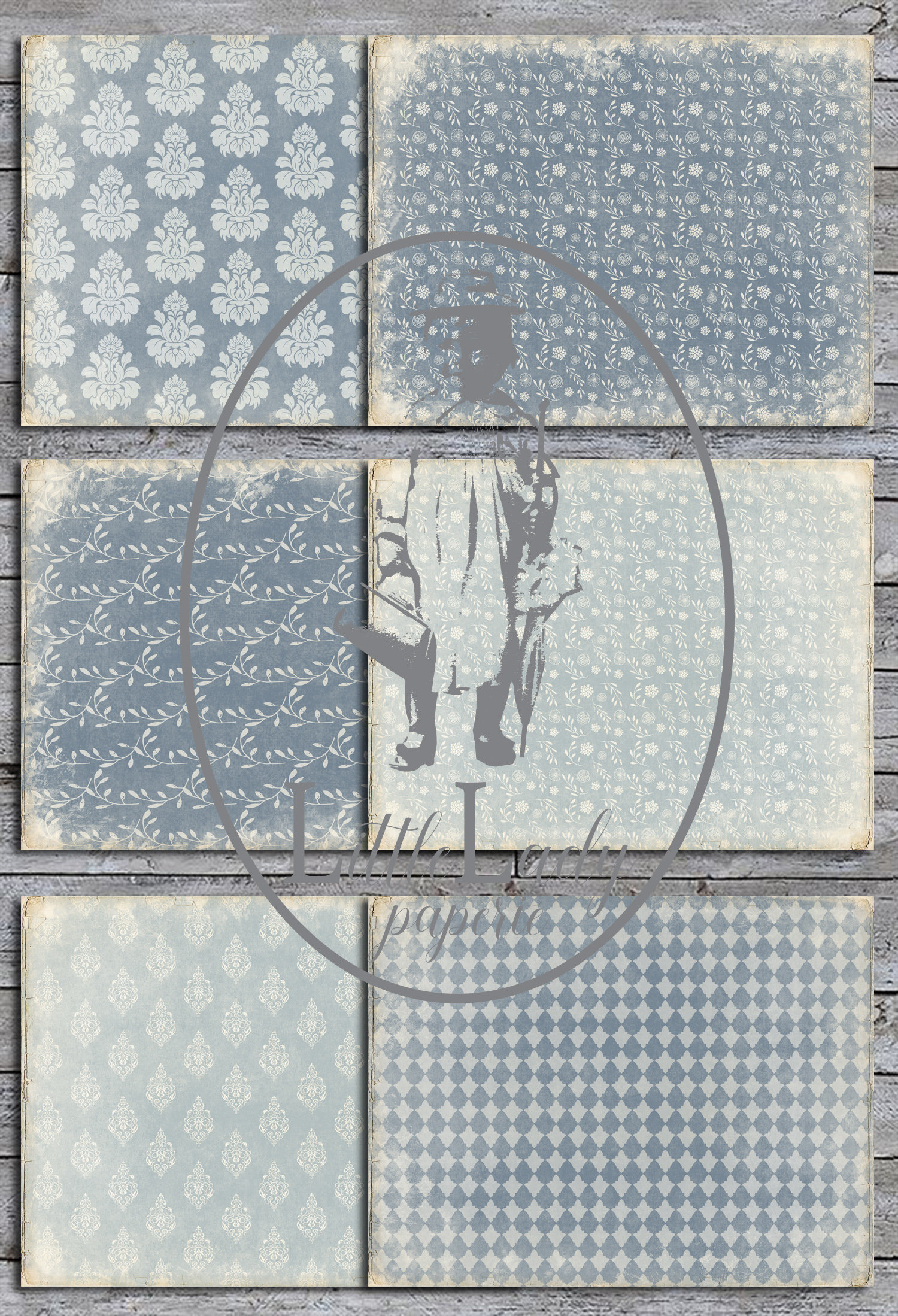 Blue Patten Junk Journal Digital Blue Journal Pages Printable - Etsy