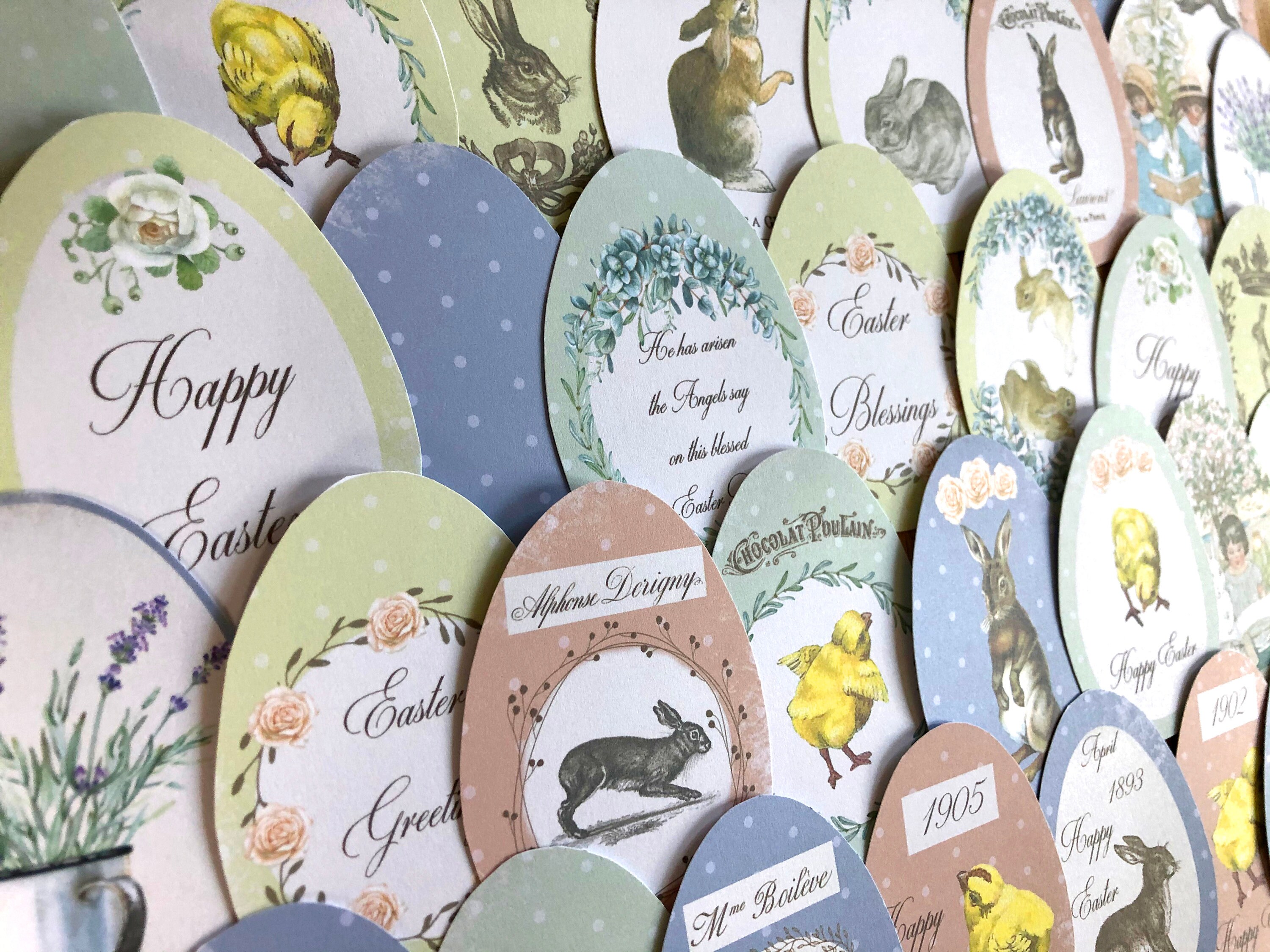 Easter Tags Eggs Junk Journal Bunny Rabbit Easter Tags Easter - Etsy