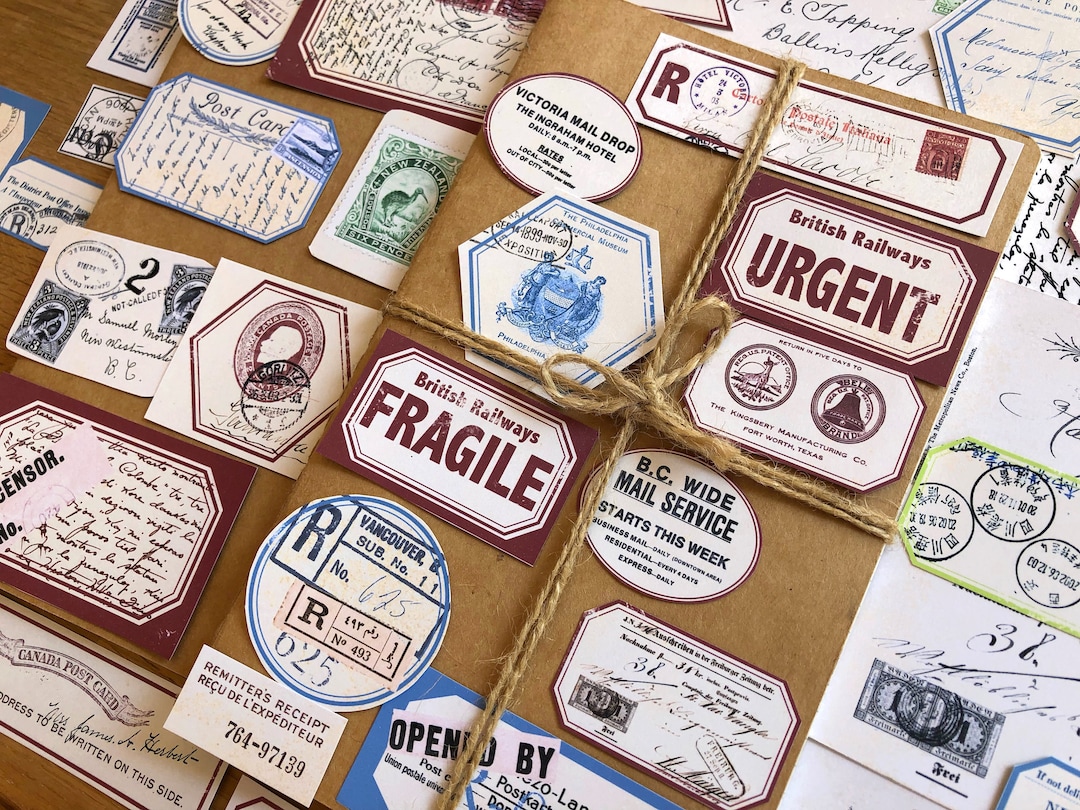 Digital Postal Labels Post Labels Digital Junk Journal Post Tags ...