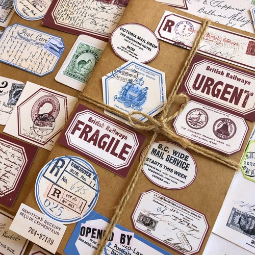 Digital Postal Labels Post Labels Digital Junk Journal Post - Etsy