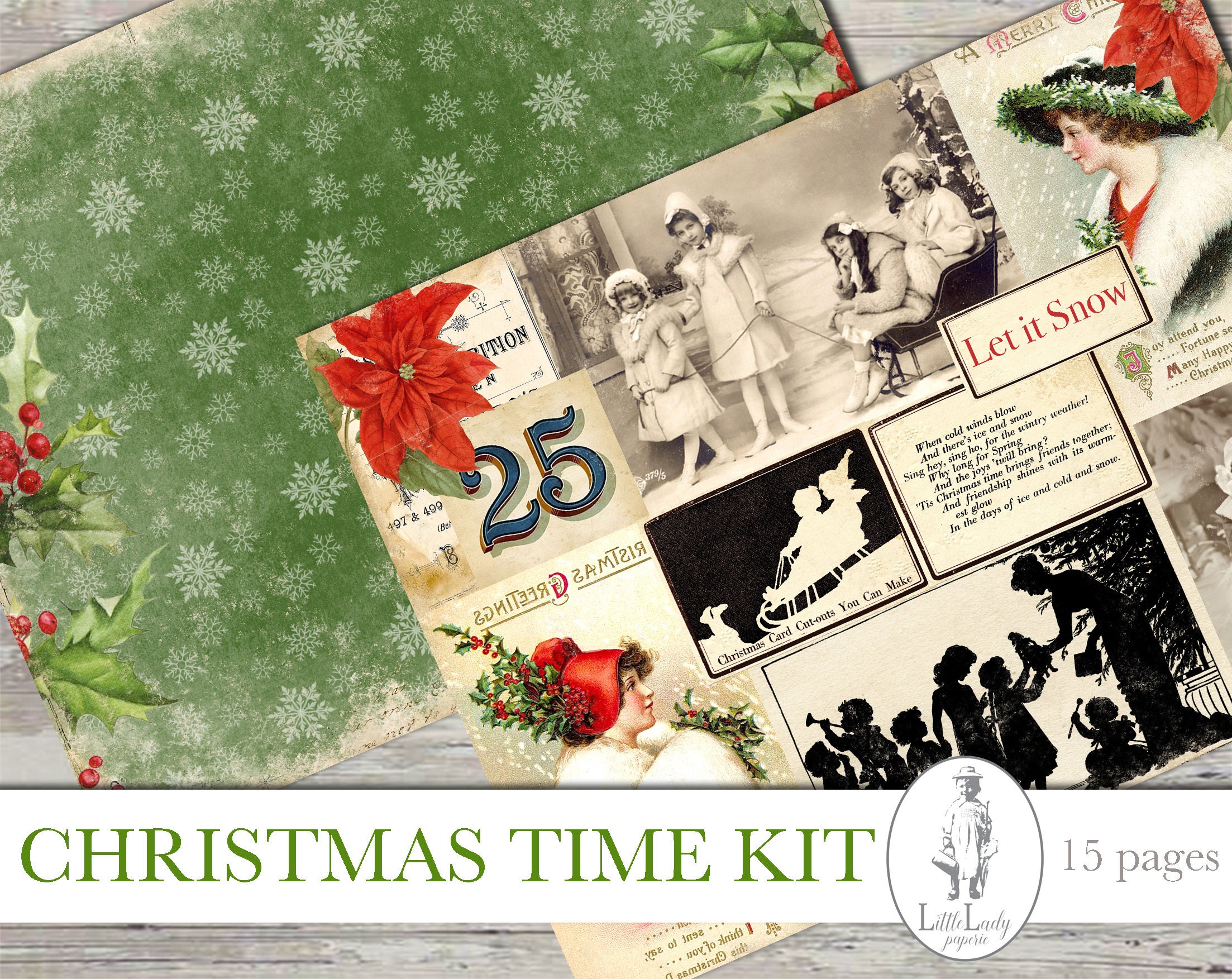 Christmas Junk Journal Kit Digital Christmas Journaling Digikit ...