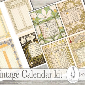 Junk Journal Digital Calendar Kit Junk Journal Set Basic Pages Calendar ...