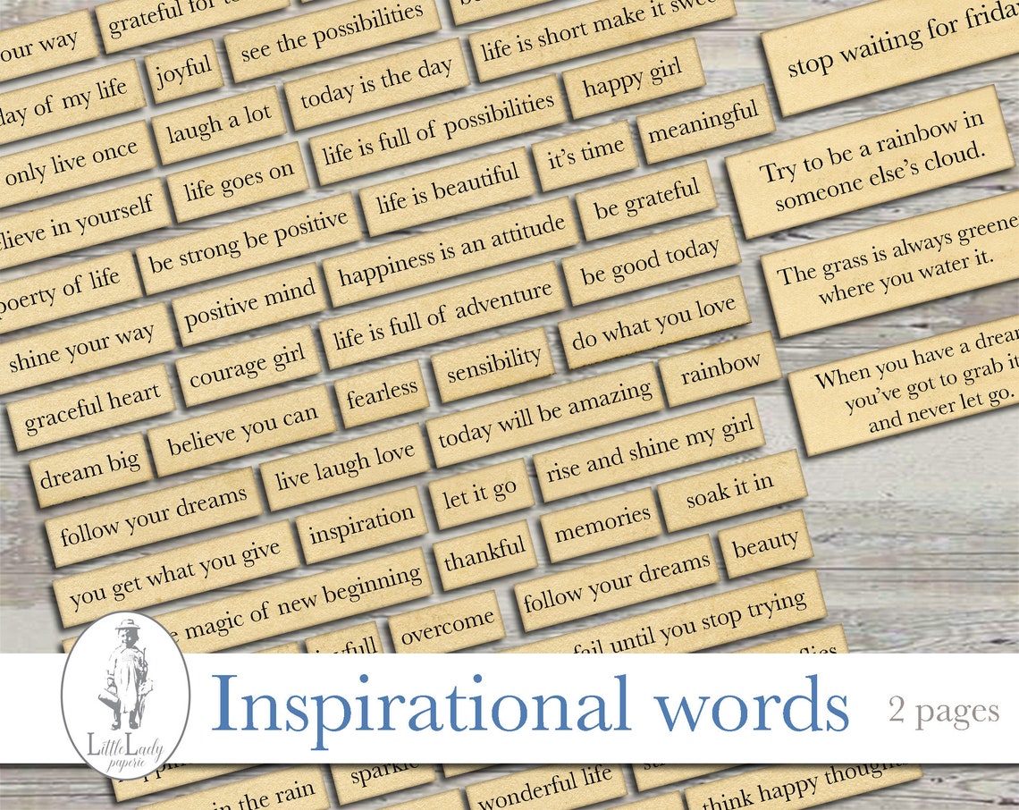 Label Words Printable Words Junk Journaling Ephemera Words Scrapbooking ...