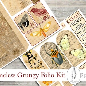 Junk Journal Digital Kit Junk Journal Tag Folio Pages Junk Journal ...