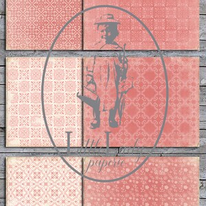 Victorian Red Patten Junk Journal Digital Pages Red Damask Journal ...