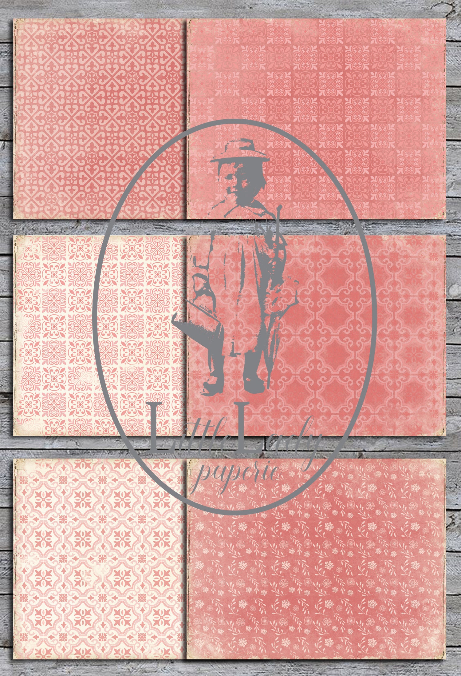 Victorian Red Patten Junk Journal Digital Pages Red Damask - Etsy