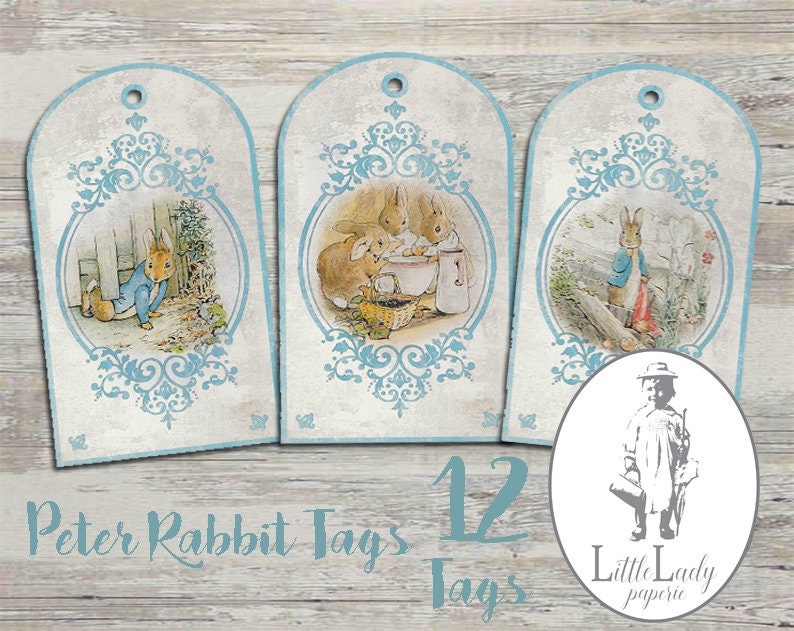 Vintage Peter Rabbit Gift Tags Labels Printable Tags Paper - Etsy