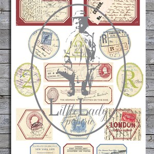 Digital Postal Labels Post Labels Digital Junk Journal Post Tags ...