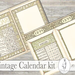 Junk Journal Digital Calendar Kit Junk Journal Set Basic Pages Calendar ...