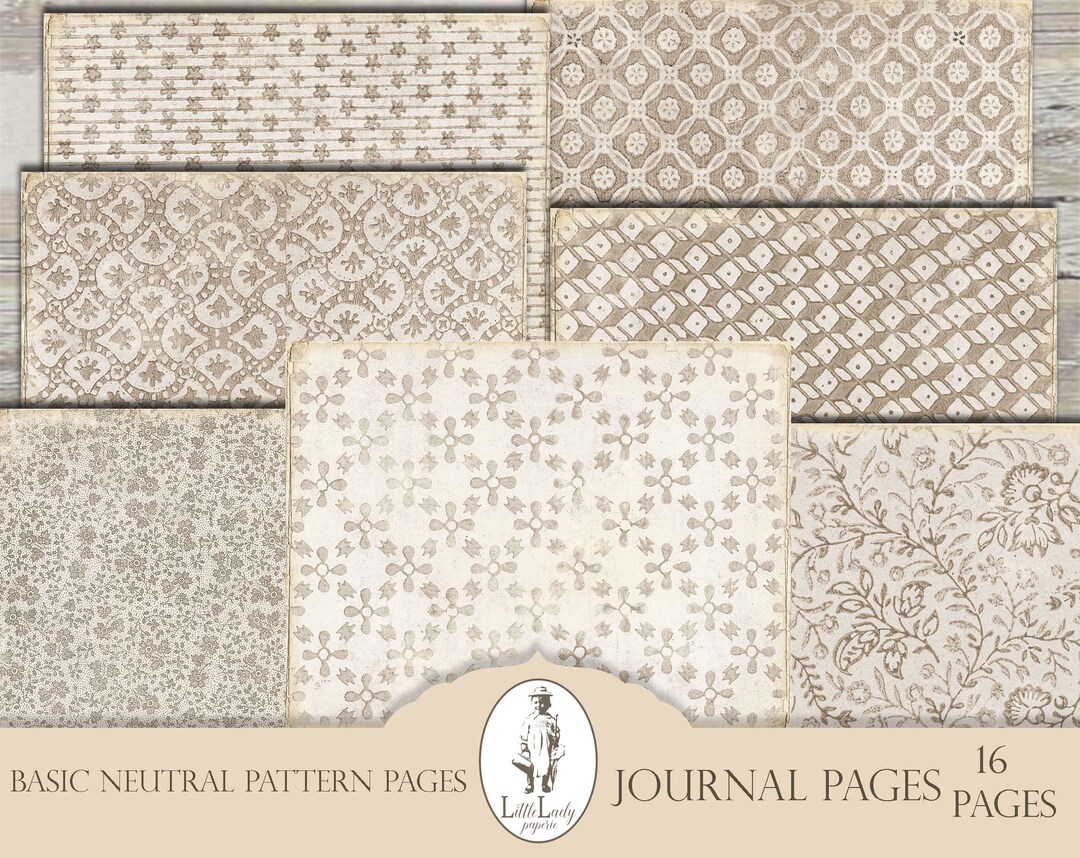Basic Neutral Pattern Pages Junk Journal Basic Pattern Digital Pattern ...