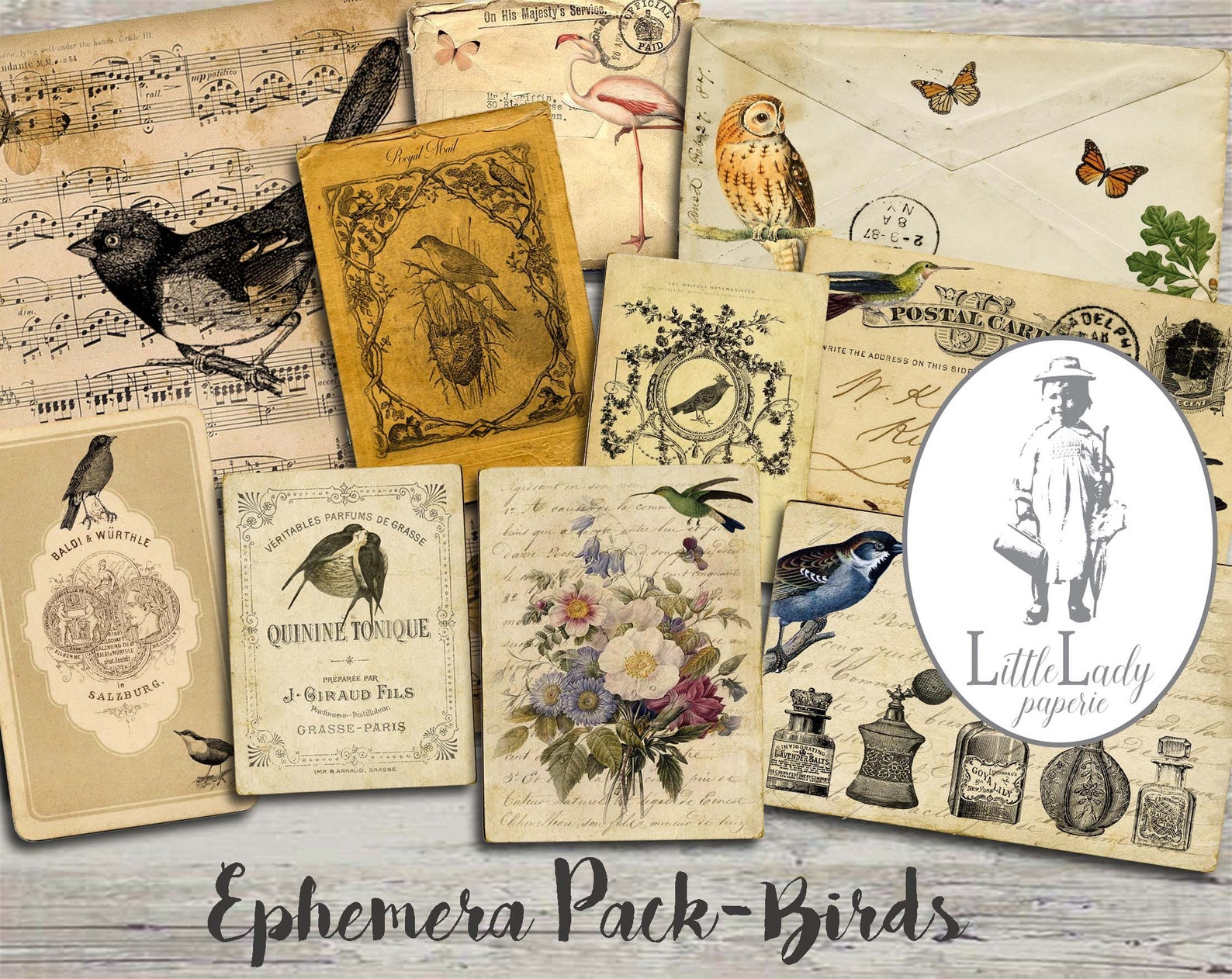 Ephemera Birds Printable Junk Journal Digital Ephemera Junk - Etsy