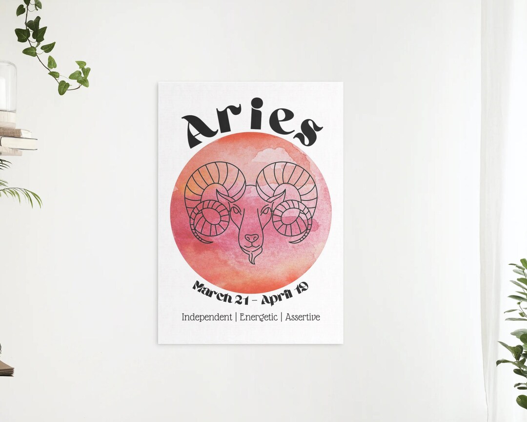Aries Horoscope Printable Printable Zodiac Art Wall Art - Etsy